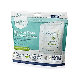 Evenflo Feeding Evenflo Feeding Advanced Breast Milk Storage Bags for Breastfeeding - 5 oz (100Count)