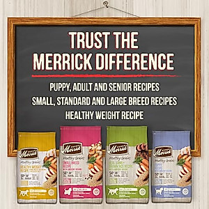 Merrick Healthy Grains Premium Dry Dog Food, Wholesome And Natural Kibble For Healthy Digestion, Puppy Recipe - 4.0 lb. Bag