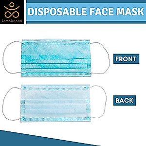 Samadhaan Disposable Mask - Safety Face Mask (Pack of 3000) Non Woven Thick 3-Layer Breathable Facial Masks with Adjustable Earloop, Mouth and Nose Protection Dust Masks