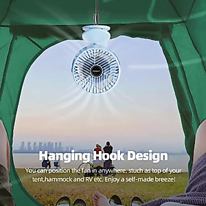 AOGELI Portable Fan,Small Clip on Fan,Clip Fan for Bed,Mini Desk Fan,10000 mAh Rechargeable Battery Operated Fan,3 Speeds Personal Fan,360°Rotate Clip Fan for Stroller Golf Cart Travel Camping Blue