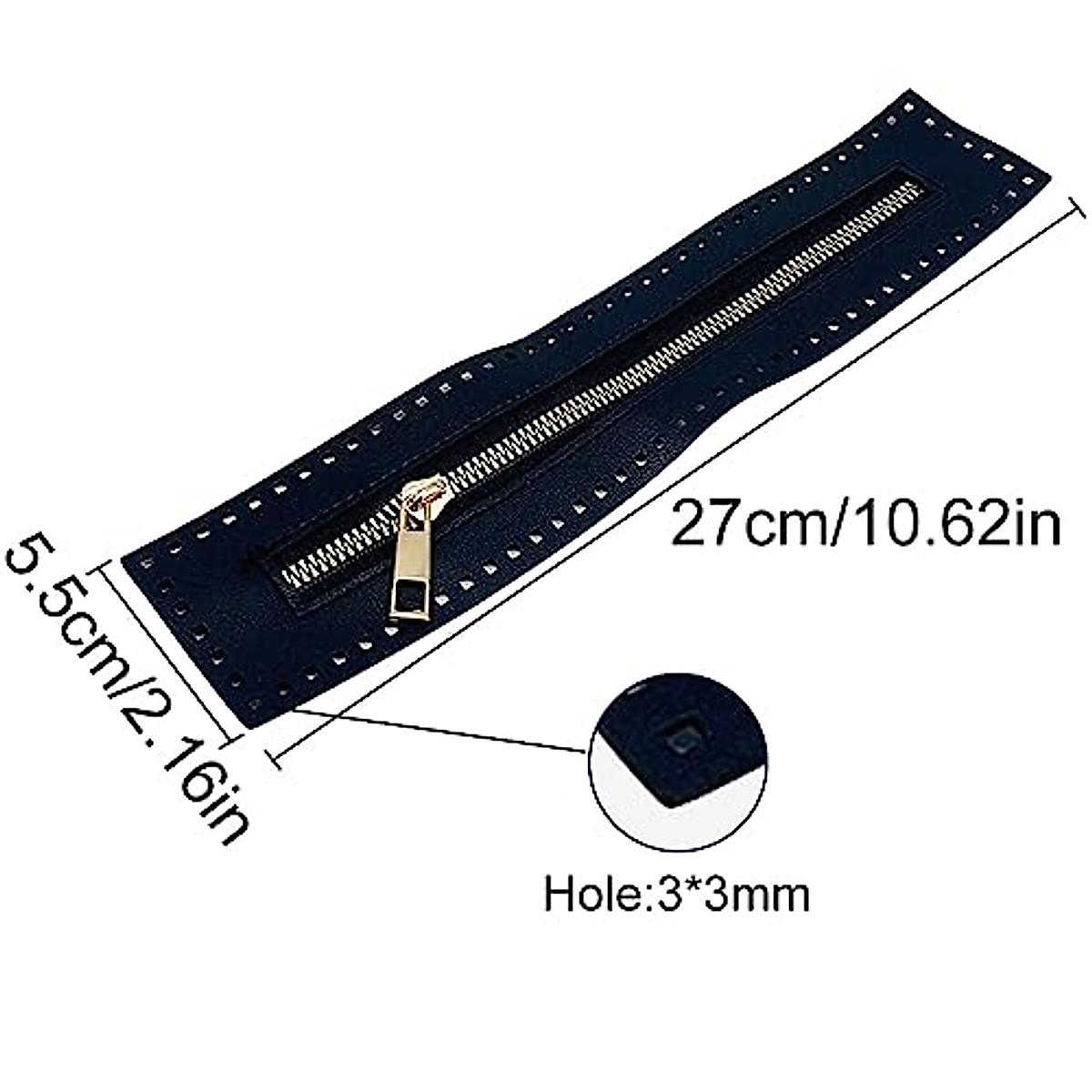 Gift_Source 10.6 inch PU Leather Zipper Handbag Zippers Metal Zippers Sewing Zipper Bag Hardware Accessories for DIY Making Crochet Bag, Knitting Handbags, Sewing, Crafts Project