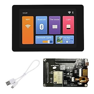 ESP32 Development Board WT32-SC01 with 3.5in Multi-Touch LCD Screen with GUI Firmware 4MB SPI Flash/8MB PSRAM, WiFi, BT, BLE MCU Module, Compatible with Arduino