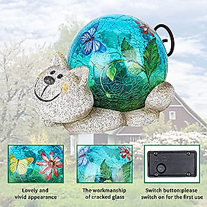 DREAM GARDEN Garden Statues - Solar Lights Garden Decorations Solar Sculptures Lawn Cat Ornaments for Outdoor Yard Patio Decor