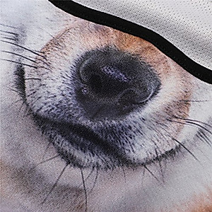 wtactful 3D Animal Ears Balaclava Windproof Face Mask Protection for Skiing Snowboard Cycling Motorcycle Music Festivals Raves Halloween Party Summer Winter Cold Weather Outdoor Shiba Dog MEB-03
