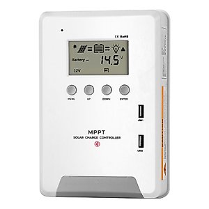 RemixOri 30 Amp MPPT Solar Charge Controller 12V/24V Solar Controller with LCD Screen 5V Dual USB Port, Solar Regulator for Lead-Acid, Lithium, and Lifepo4 Batteries, MAX. 80V Panels
