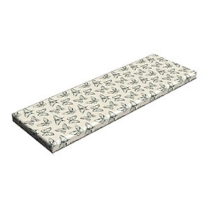 Lunarable Spring Bench Pad, Earthy Tone Damask Stencil Swallowtail Butterfly and Skippers, Standard Size HR Foam Cushion with Decorative Fabric Cover, 45" x 15" x 2", Green Eggshell