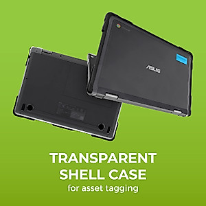 Gumdrop SlimTech Laptop Case Fits ASUS Chromebook Flip C214 (2-in-1). Designed for K-12 Students, Teachers and Classrooms – Drop Tested, Rugged, Shockproof Bumpers for Reliable Device Protection–Black