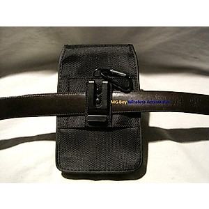 Mgbca Nylon, Tablet Sleeve Pouch, Extended Vertical Black Holster Pouch Case W/Fixed Belt Clip fits Amazon Kindle Fire 6.0 Inch 4th Gen Tablet