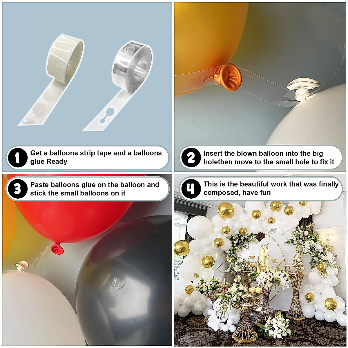 White Balloon Garland Arch Kit - 121 pcs - With 5/10/12/18 different sizes of white latex Balloon Arch Kit, perfect for Birthday Party, Graduation, Baby Shower, Wedding, Decoration (white balloons)