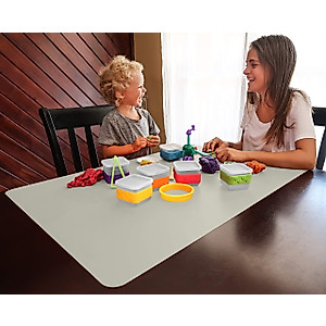 MonsterMat 36x24 Inch Extra Large Silicone Table Protector Craft Mat for Painting, Clay, Projects, Arts and Crafts and More. Easy Clean Up and Rolls for Storage. Largest Mat Available. (Gray)