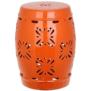 Safavieh Sakura Glazed Ceramic Decorative Garden Stool, Orange