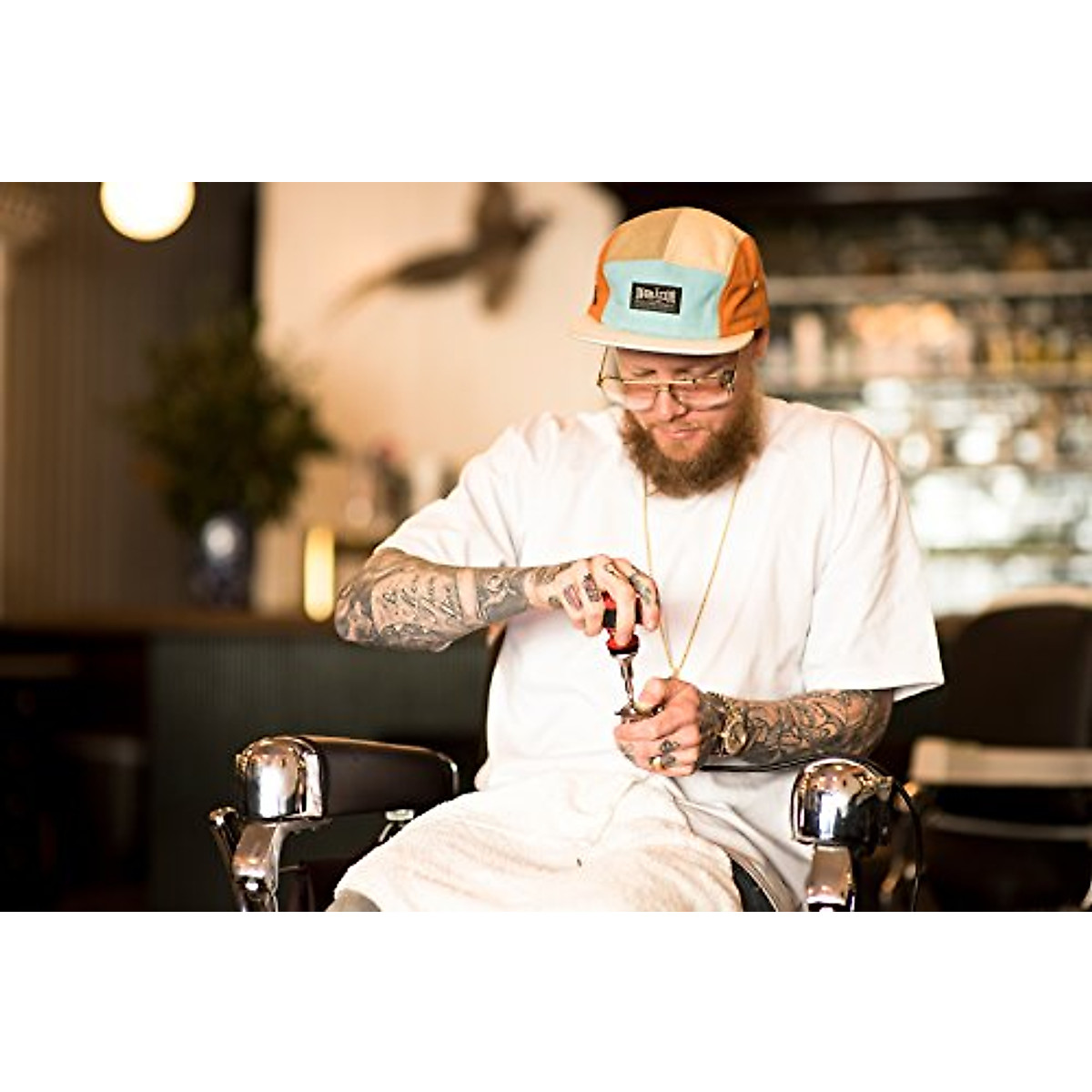 Andis 04710 Professional T-Outliner Beard & Hair Trimmer for Men with Carbon Steel T-Blade, Bump Free Technology – Corded Electric Beard Trimmer - Grey