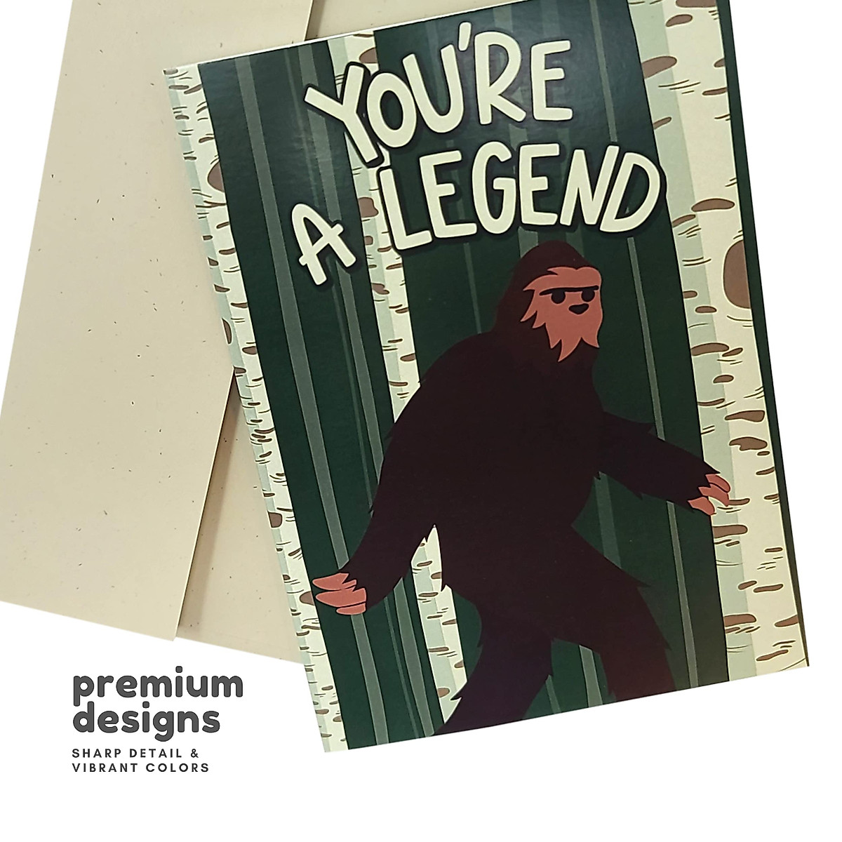 Sleazy Greetings Funny Happy Father's Day Card From Kids Daughter Son | Sasquatch Bigfoot Birthday Card For Dad | Dirty Adult Friend Bday Card with Envelope