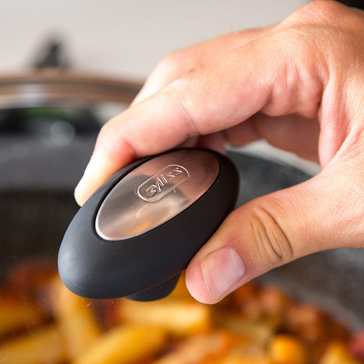 Zyliss Cook Non-Stick Forged Saut茅 Pan with Glass Lid, Aluminium, Black, 53.9 x 29 x 15.6 cm