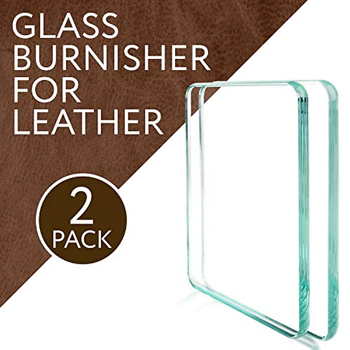 Glass Slicker Leather Burnishing Tool Pack of 2 - Leathercraft Burnisher - Glass Slicker for Burnishing Leather - Professional Finish Tool for Glass Block Leather Smoothing Techniques