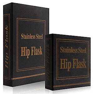 maxin 2 Packs Hip Flask with Funnel, 5oz and 8 oz tainless Steel Leak Proof Liquor Hip Flasks with Funnel for Storing Whiskey,Alcohol, Rum and Vodka