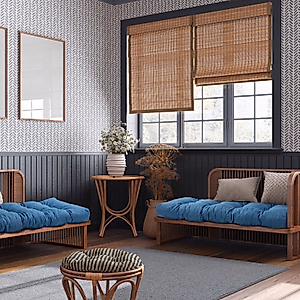 Drydiet 2 Pack Bench Cushions Non Slip Memory Foam Bench Cushion Water Resistant Outdoor Patio Bench Cushion Durable Thicken Bench Seat Pads 42x16x4 Inch Indoor Porch Wicker Sofa Swing Cushion(Blue)