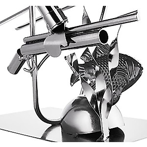 BRUBAKER Wine Bottle Holder Spearfishing, Scuba Diver with Speargun - Metal Sculpture - Wine Rack Decor - Tabletop - with Greeting Card