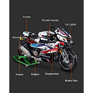 dOvOb Motorcycle 1000 RR Model Building Blocks Set, 912 Pieces Bricks, MOC Toys as Gift for Kids or Adult