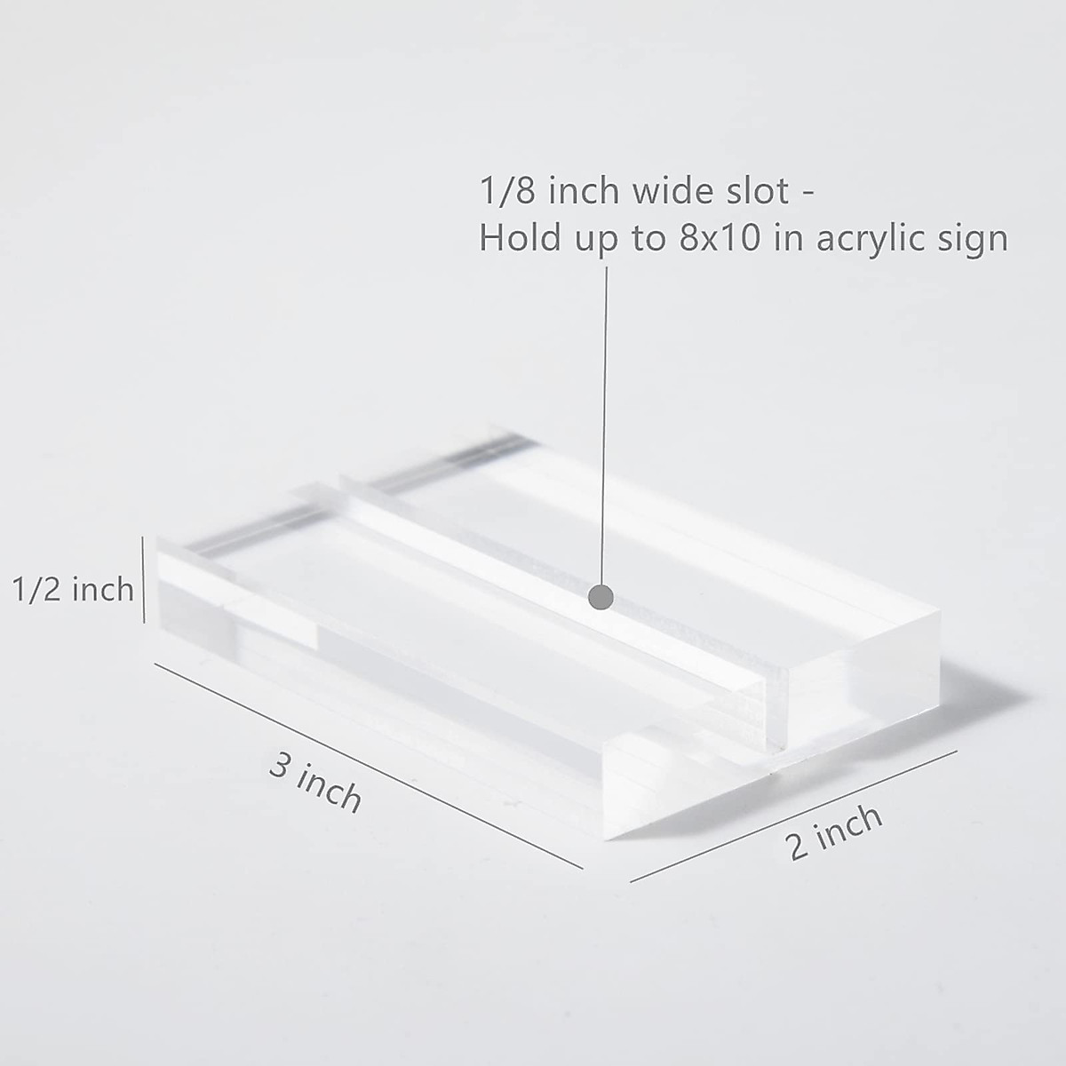 UNIQOOO 3" Clear Acrylic Stand | 10 Pack 3mm Slot Wedding Sign Holders, Perfect for Wedding, Table Number, Exhibition, Office, Restaurant, Business
