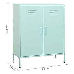 QZZCED Storage Cabinet with Doors, Console Table Sideboard Buffet Cabinet with Storage, for Living Room, Dining Room, Entryway, Kitchen,Mint 31.5"x13.8"x40" Steel