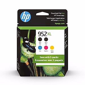 HP 952Xl / 952Xl (6Za00an) Ink Cartridges (Cyan Magenta Yellow Black) 5-Pack in Retail Packaging