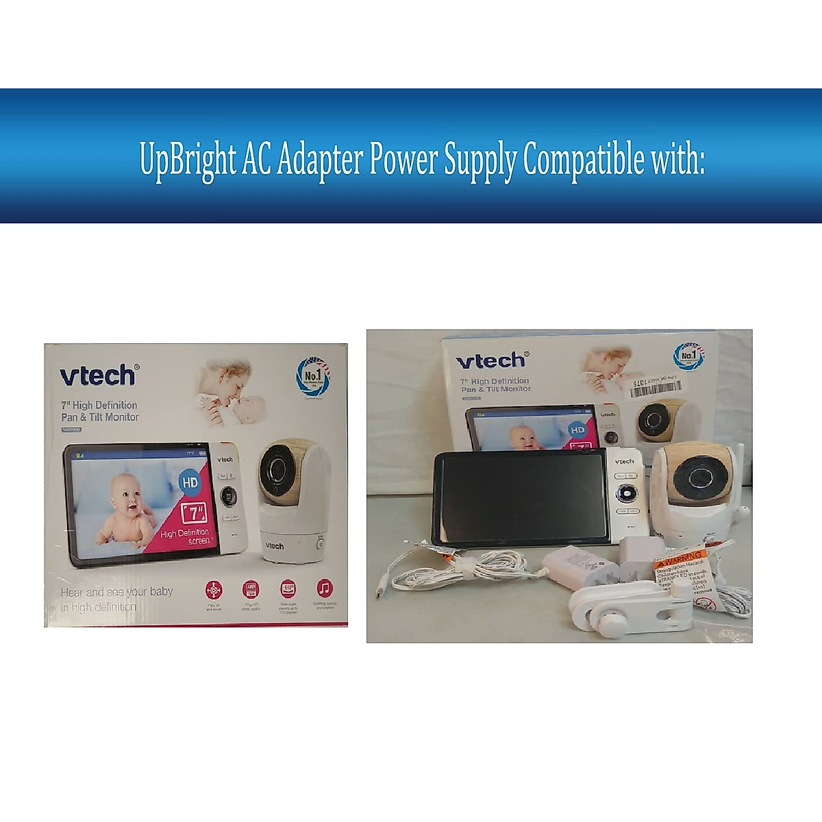 UpBright 5V AC/DC Adapter Compatible with VTech VM919HD VM919-2HD 7" Video Baby Monitor VM818HD VM818 HD RM5854HD RM5854-C 5" BU Camera PU Parent Unit VTPL VT05EUS05100 BD-0501000 Power Supply Charger