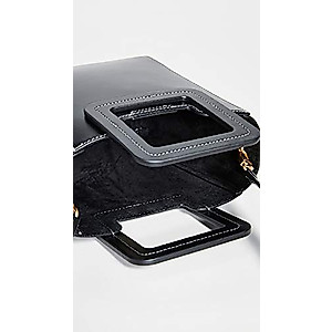 Staud Women's Black Leather Mini Shirley Tote Crossbody Handbag Messenger
