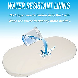 Mecc ecoh Baby Bassinet Mattress with 100% Breathable Cover, Waterproof Linning Rattan Oval Bassinet Pad, Hypoallergenic, Non-Toxic, Safer, Hypoallergenic, for Moses Basket, 15" x 30" x 2"