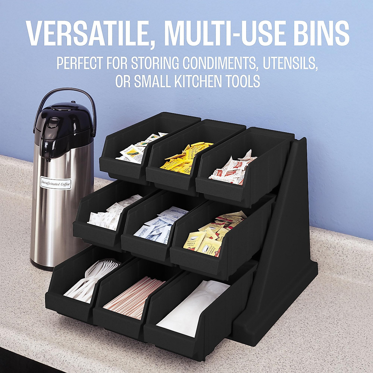 Cambro 9RS9110 Organizer Versa Pack 9 Bin Black Case of 1