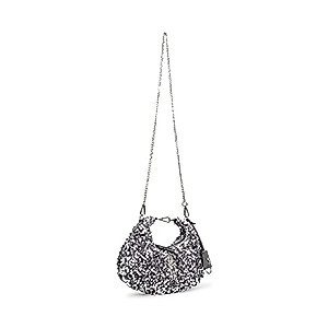 Steve Madden womens Steve Madden BRENDAS Sequin Clutch Crossbody, Silver, One Size US