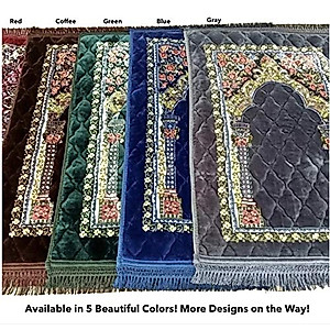 Empire Thick Padded Islamic Muslim Prayer Rug- Gray