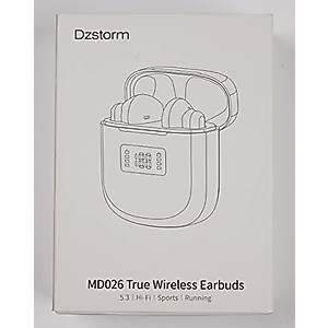 Wireless Earbud Bluetooth 5.3 Headphones, 4 Mic Call Noise Cancelling Wireless Ear Bud with LED Display, 25H Playtime Wireless Earphones, Waterproof Sport Headphones in Ear Buds for Android iOS