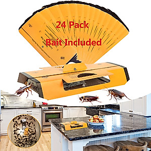 24 Pack Roach Traps Indoor Roach Killer Indoor Infestation, Cockroach Killer Indoor Home Bug Glue Trap Sticky Traps for Insects