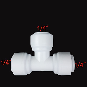 XINWOO 1/4" Quick Connector,Push to Connect Fitting Ball Valve,Tee,Straight Union,Eblow Union Tube,for RO Systems, Filter,Water Purifiers 25Pcs(T+L+Y+S+Valve)