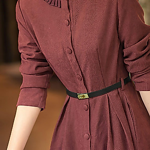 FENLDY Adjustable Thin Belts For Womens Skinny Belts For Dresses Womens Solid Color Alloy Turn Lock Belts For Jeans (Gold buckle Black+Caramel)