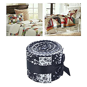 Newmind 20Pack 2.4 inch Jelly Roll Floral Quilt Strips Patchwork Sewing Supplies for DIY Clothes - Black