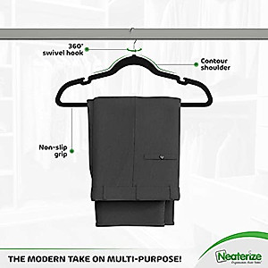 Velvet Hangers 20 Pack Black – Heavy Duty Velvet Clothes Hangers - Non Slip Felt Coat and Suit Hangers for Closet - Lightweight Thin Space Saving Ganchos para Colgar Ropa