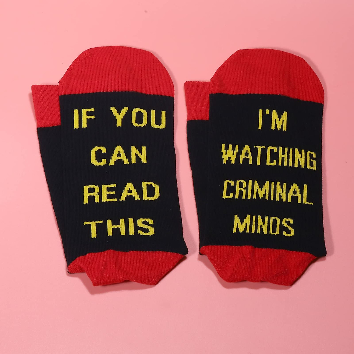 LEVLO Crimianl TV Fans Inspired Gift If You Can Read This Cotton Socks Mother's Day Graduation Teacher Christmas Gifts (2 Pairs/Set - Mid Calf - 3)