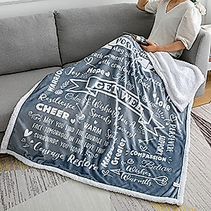 mami home get Well Soon Gift Blanket, Healing Thoughts Positive Energy Comfort Blanket, Flannel Fleece Sherpa Throw Blanket 60x50 (Grey, 60x50)
