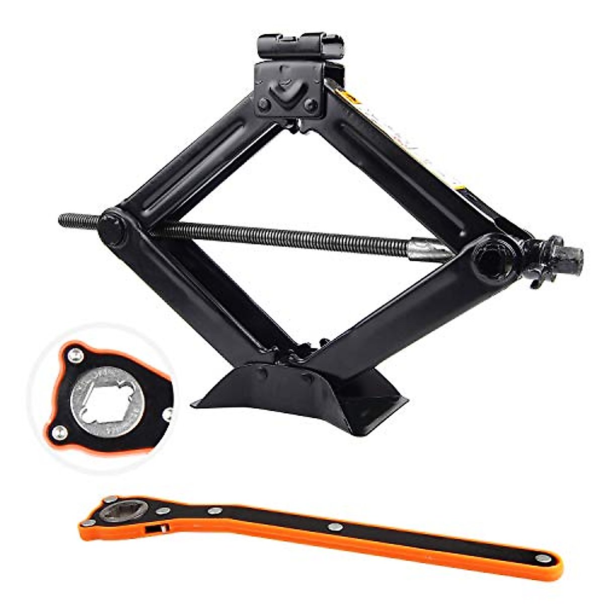 CPROSP Scissor Jack for car/SUV/MPV max 1.5 Tons(3,307 lbs) Capacity with Hand Crank Trolley Lifter with Ratchet, Just for Emergency Use, not for Weekly Projects