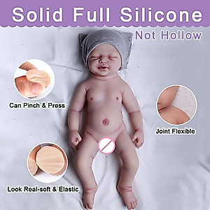 SERENDOLL 18.5 inch Realistic Full Silicone Baby Doll, Lifelike Reborn Baby Dolls, Toy, and Collectible Bald Boy