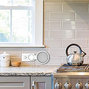 HomeMount Wall Mount for Google Home Mini or Google Nest Mini (2nd Gen),Space-Saving Outlet Holder Accessories for Google Mini Voice Assistant (White)