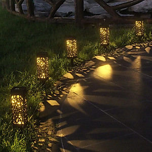 FIESTREL 10Pcs Solar Lights Solar Path Lights Outdoor Waterproof LED Garden Lights ，Decorative Landscape Lighting Automatic Led for Patio, Yard and Garden