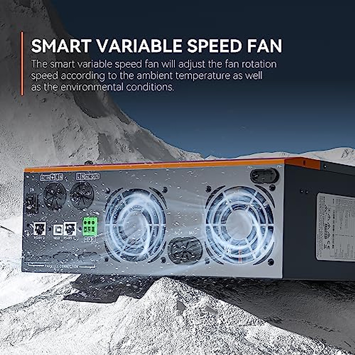 PowMr 5000W Solar Inverter 48V DC to 110V AC, 5KW Pure Sine Wave Hybrid Inverter Charger Built-in 80A MPPT Controller, Max 500V PV Input, for 48V Lead-Acid/Lithium Batteries