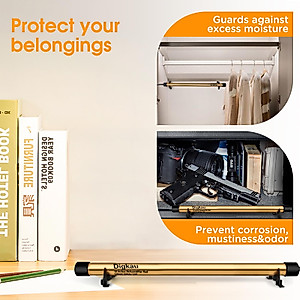 Gun Safe Dehumidifier Rod Golden Rod - High Power, Easy Installation Plug-in Dehumidifier, Superior Moisture, Keep Dry for Gun Safes,Cabinets, Closets (18 Inch)