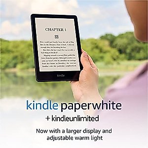 Kindle Paperwhite (8 GB) – Now with a 6.8" display and adjustable warm light + 3 Months Free Kindle Unlimited (with auto-renewal)- Black