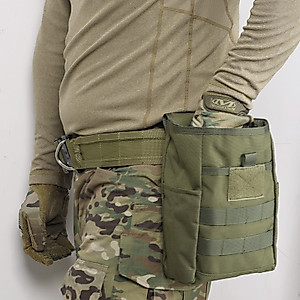 WYNEX Molle Dump Pouch, Tactical Dump Pouch Foldable Mag Dump Pouch Magazine Utility Roll Up Wiast Bag Drawstring for Belt Pack Accessories