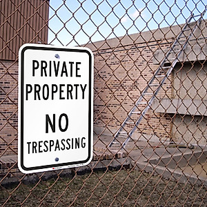 "Private Property - No Trespassing" Sign By SmartSign | 12" x 18" 3M Engineer Grade Reflective Aluminum