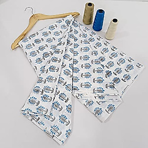 Trade Star Handmade Attractive Indian Floral Pattern Fabric Beautiful Designer Fabric for Dress Making 100% Pure Natural Dyed Cotton Fabric for Craftwork (Pattern - 5)